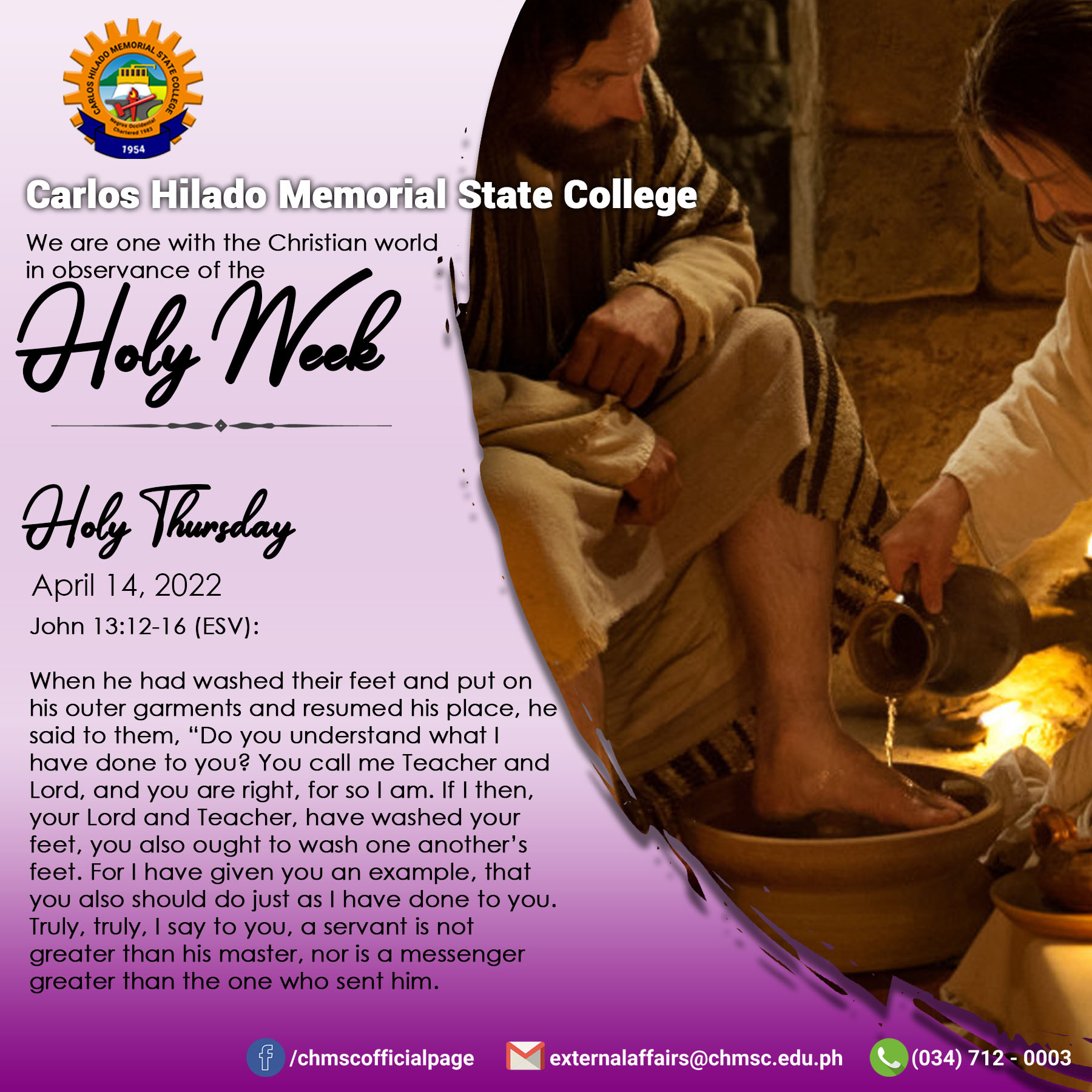 Holy Week 2022 | Carlos Hilado Memorial State University