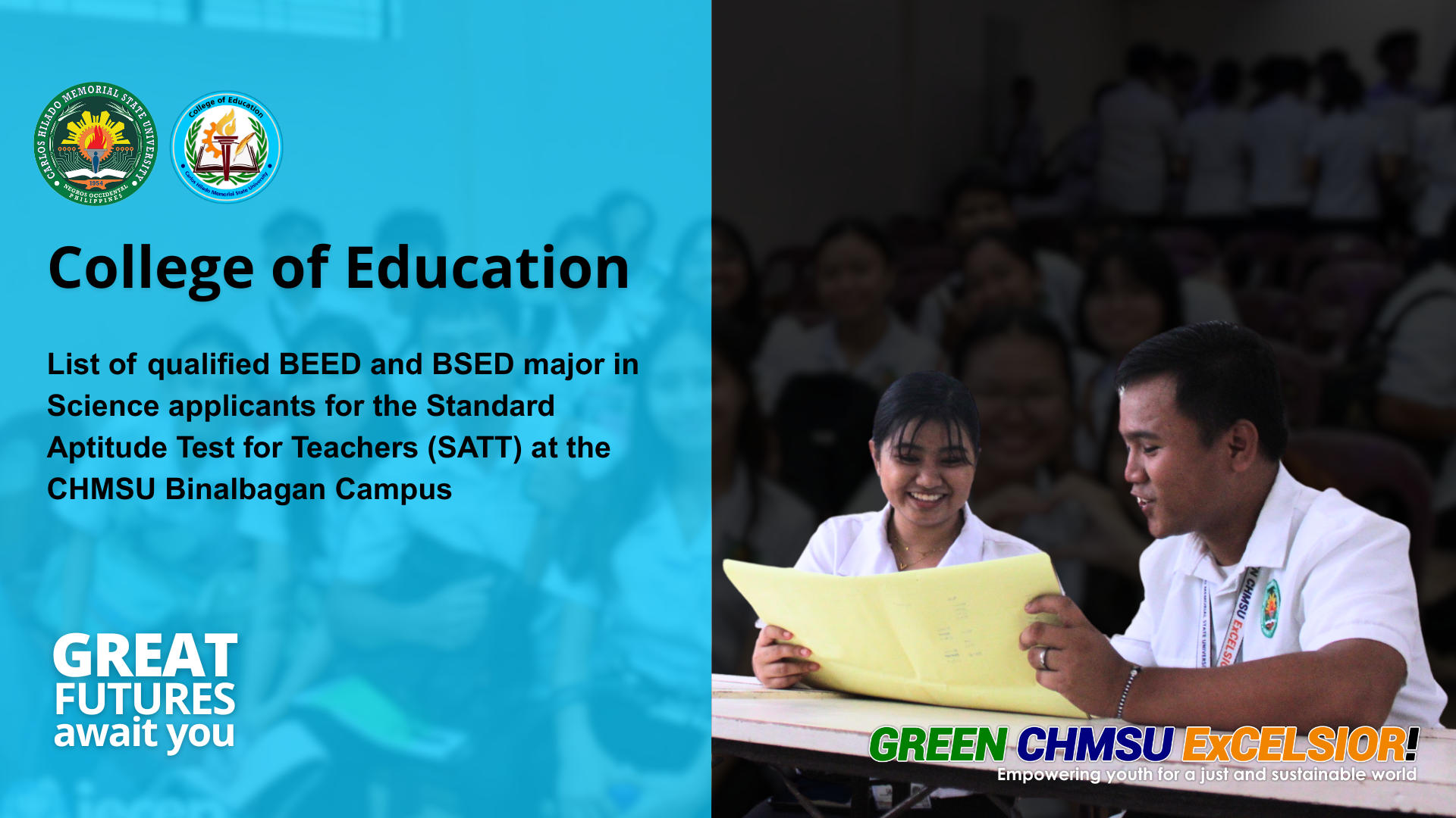 List of qualified BEED and BSED major in Science applicants for the ...