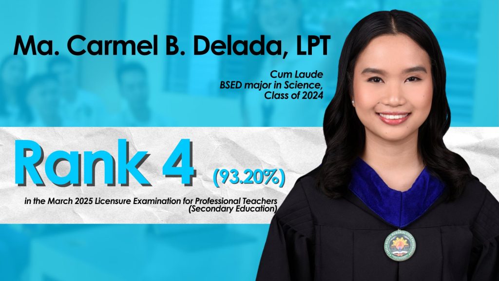CHMSU Top 7 LEPT performing school; BSED Science alumna ranks 4th | Carlos Hilado Memorial State ...