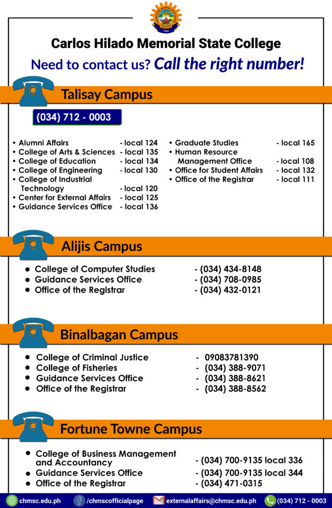 Directory - Carlos Hilado Memorial State University