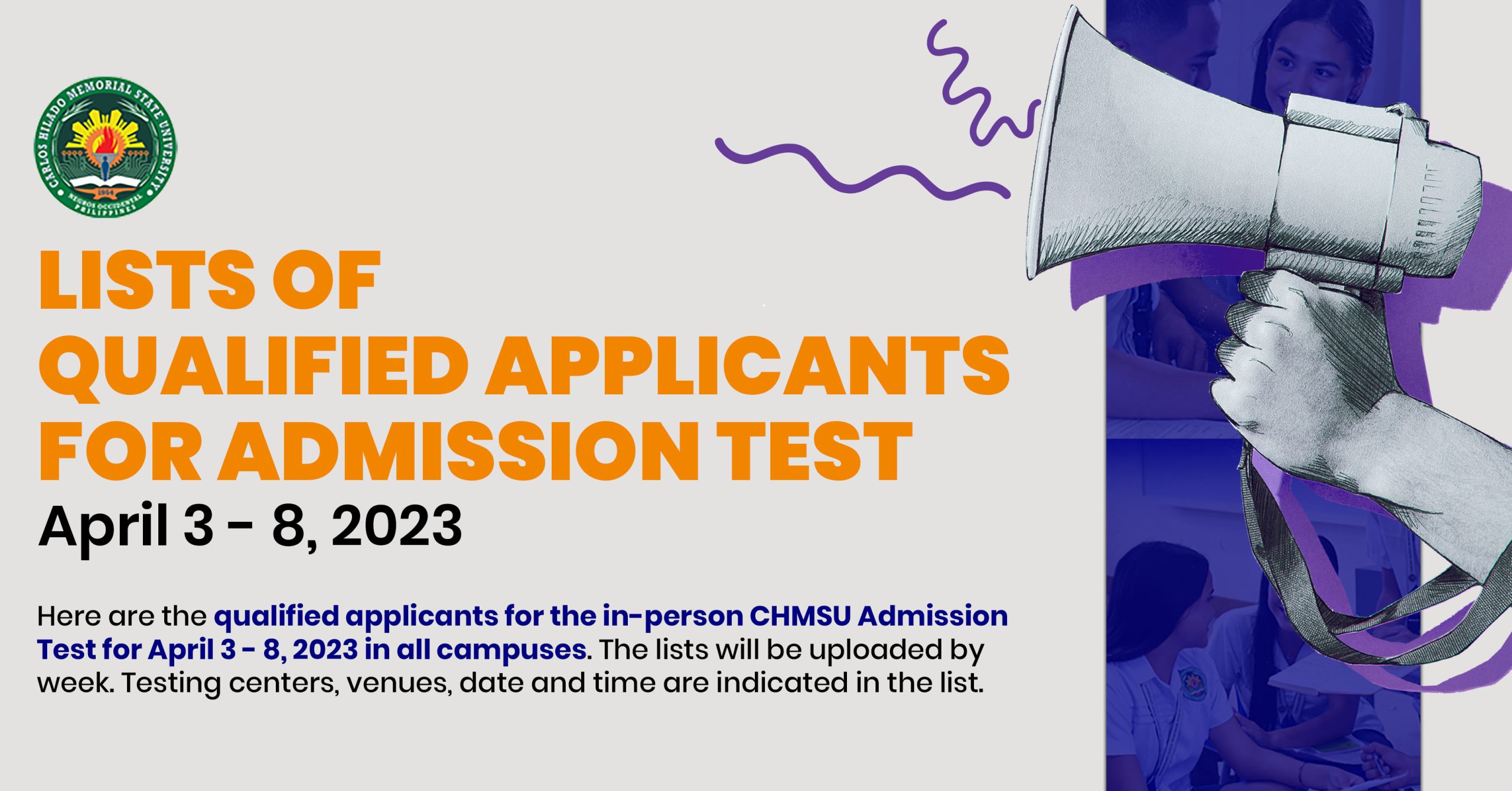 Qualified Applicants for Admission Test (March April 3 - 8, 2023 ...