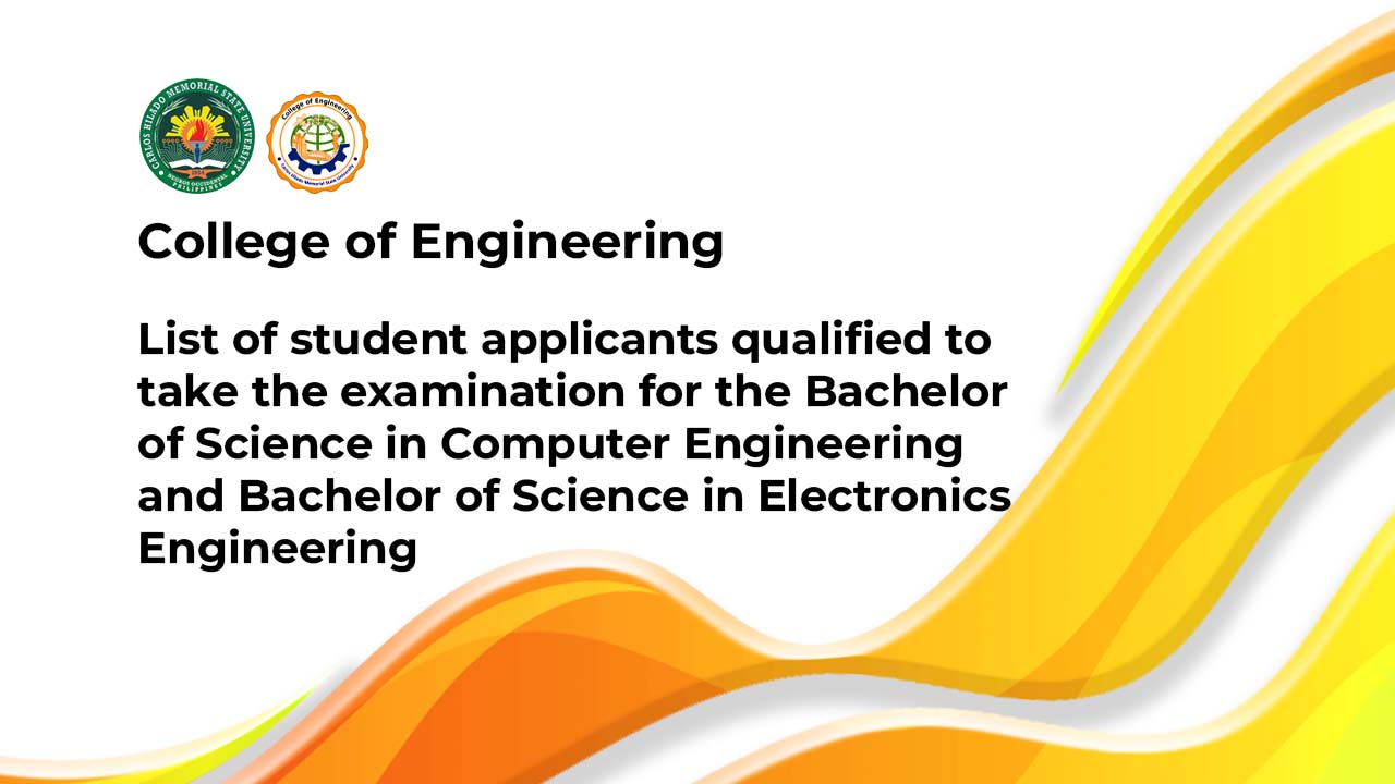 List of student applicants qualified to take the examination for the ...