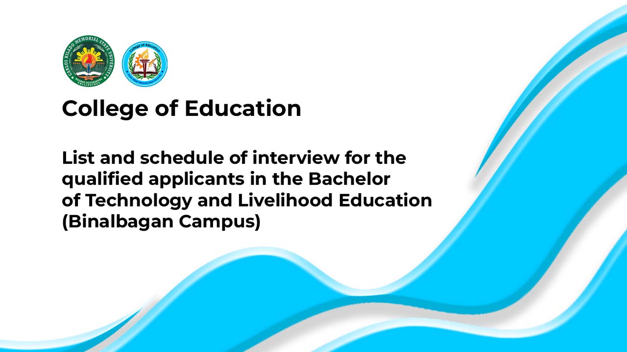List and schedule of interview of all qualified applicants in the ...
