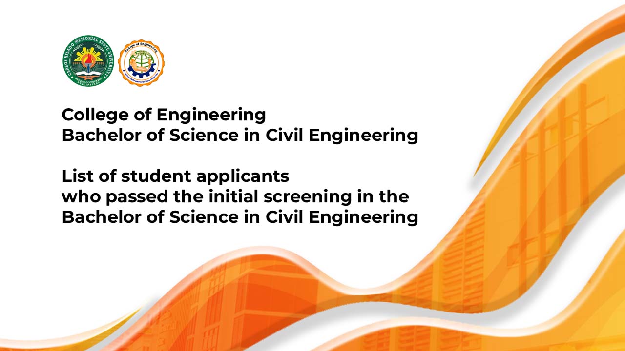 List of student applicants who passed the initial screening in the BS ...