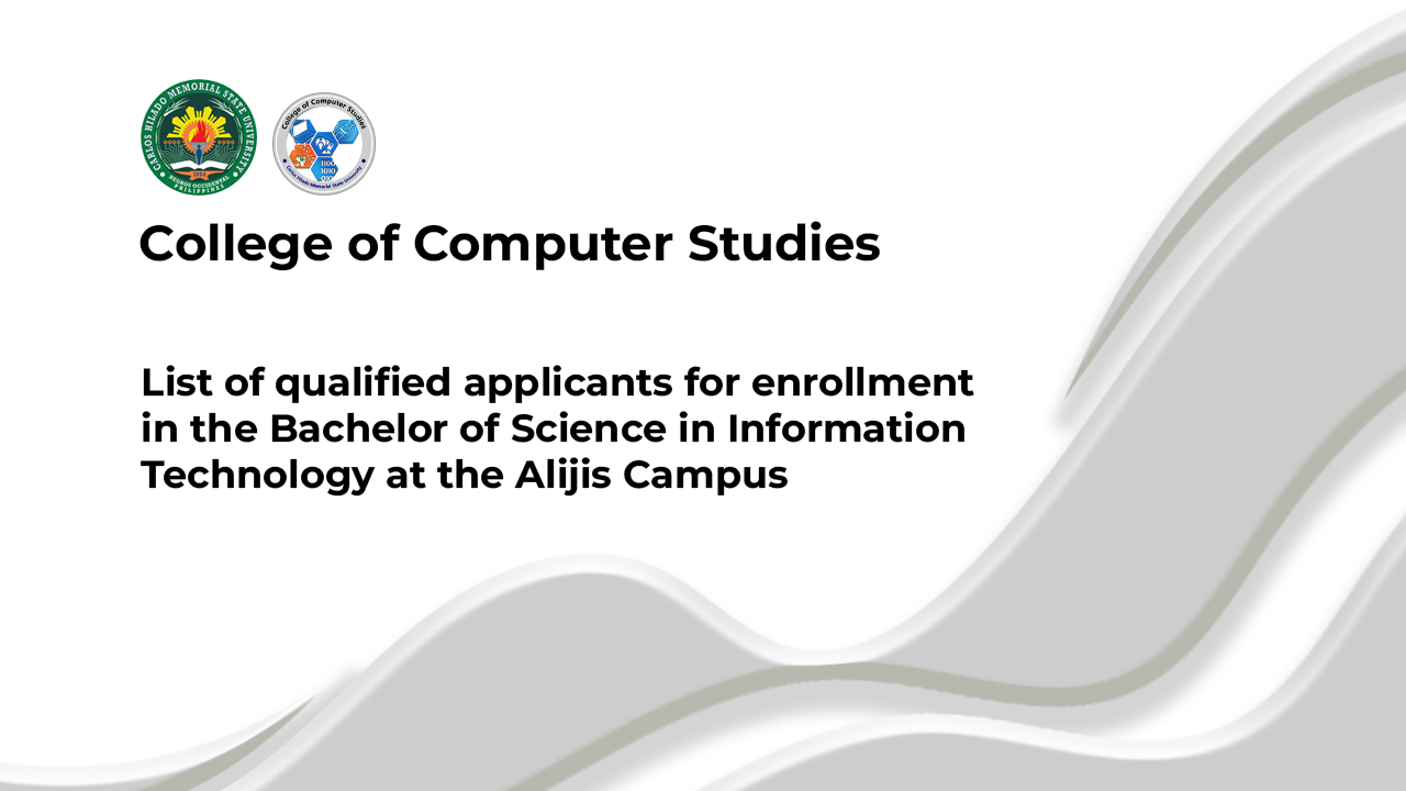List of qualified applicants for enrollment in the Bachelor of Science ...