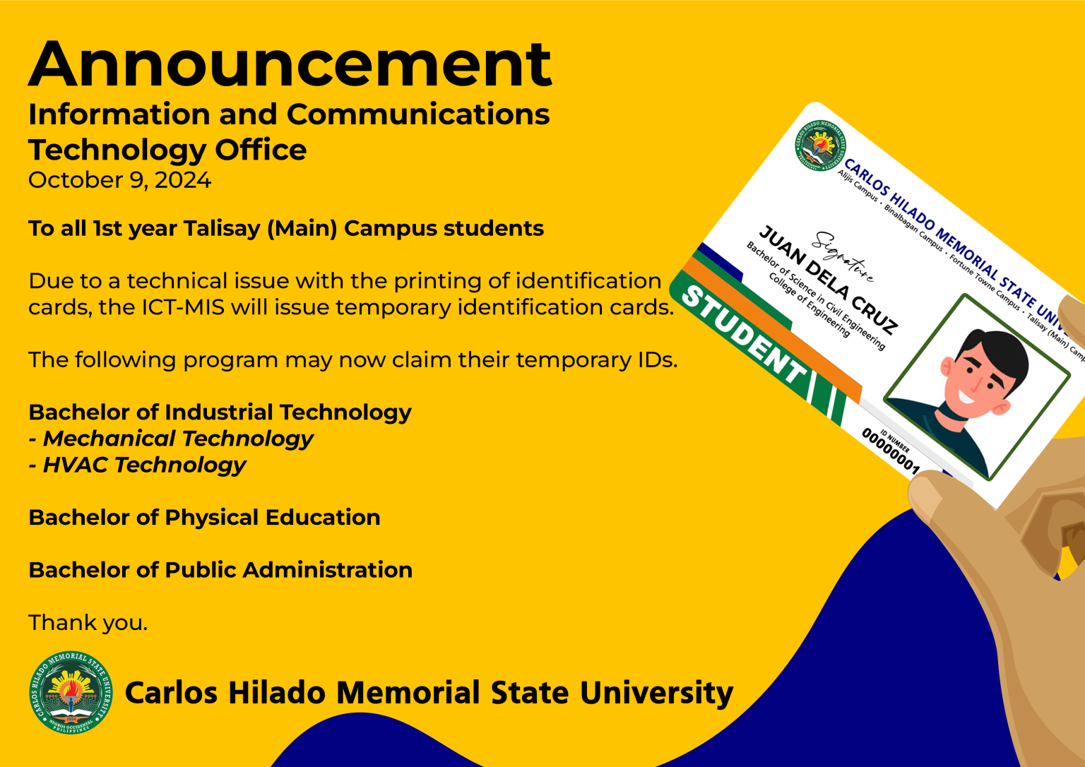 Home - Carlos Hilado Memorial State University