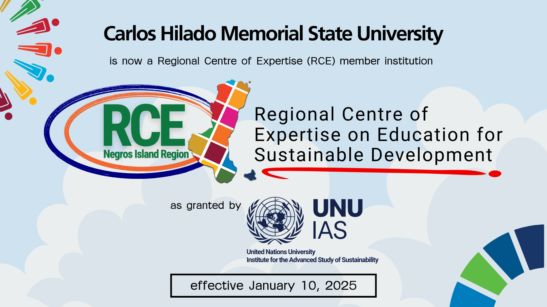 UNU-IAS: CHMSU now reg’l center for ESD in Negros Island | Carlos ...