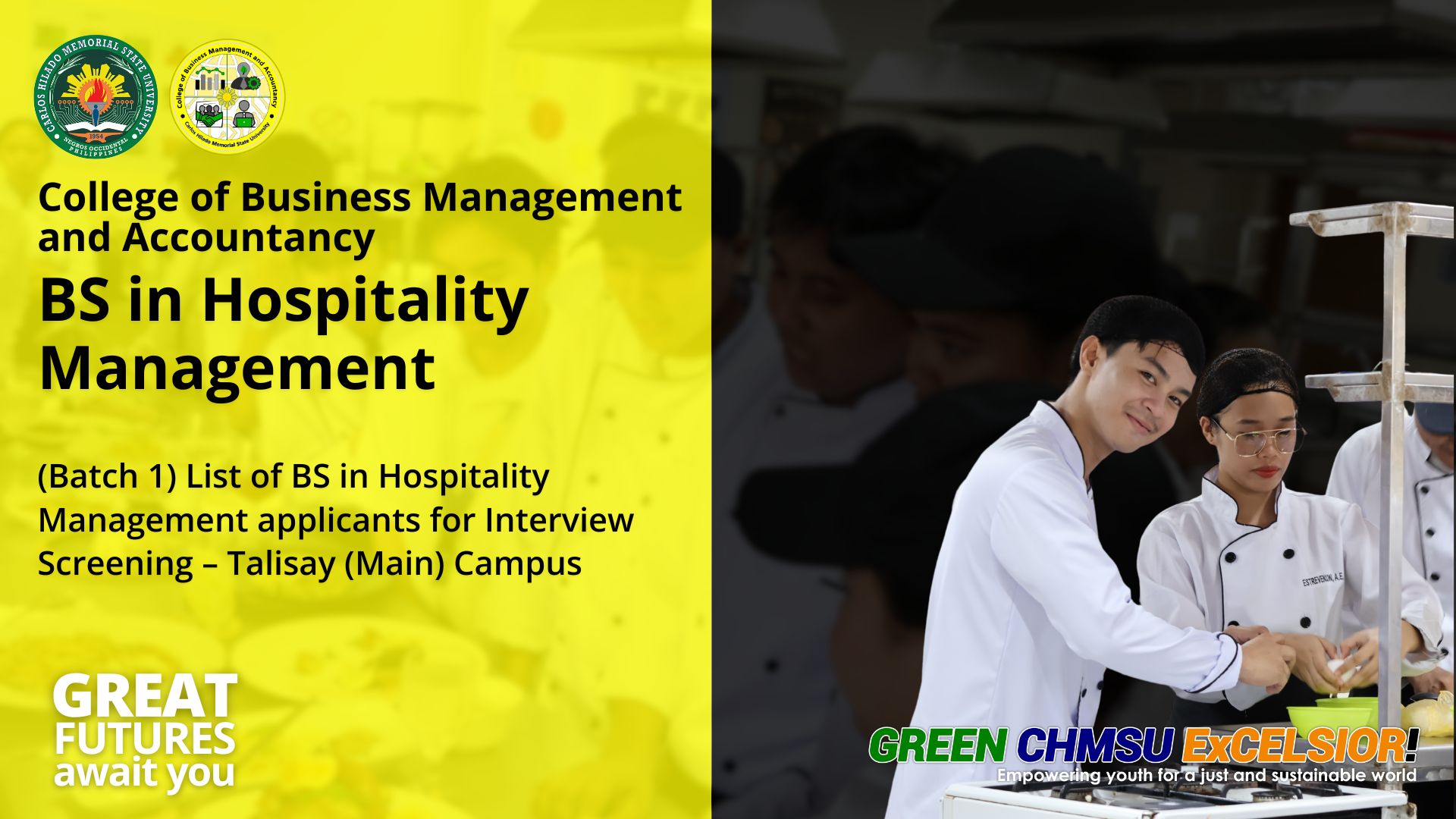 (Batch 1) List of BS in Hospitality Management applicants for Interview ...