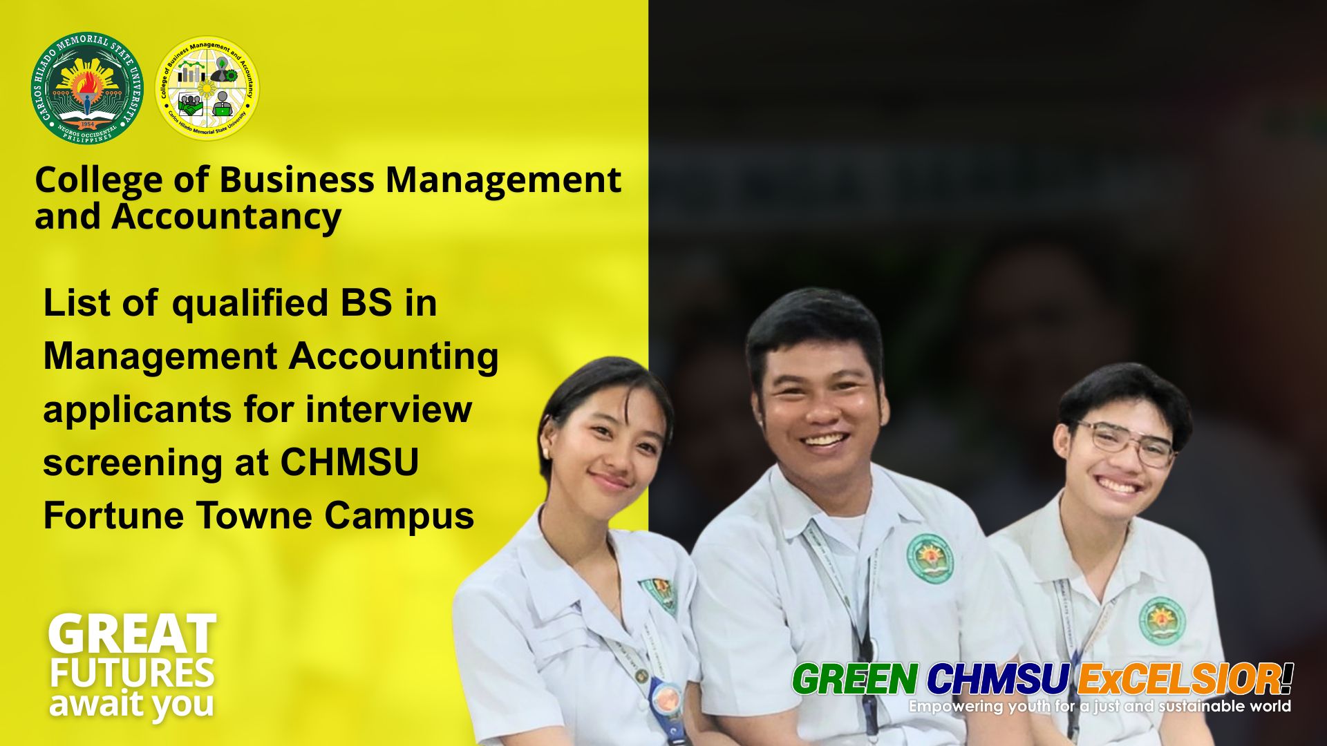 List of qualified BS in Management Accounting applicants for interview ...