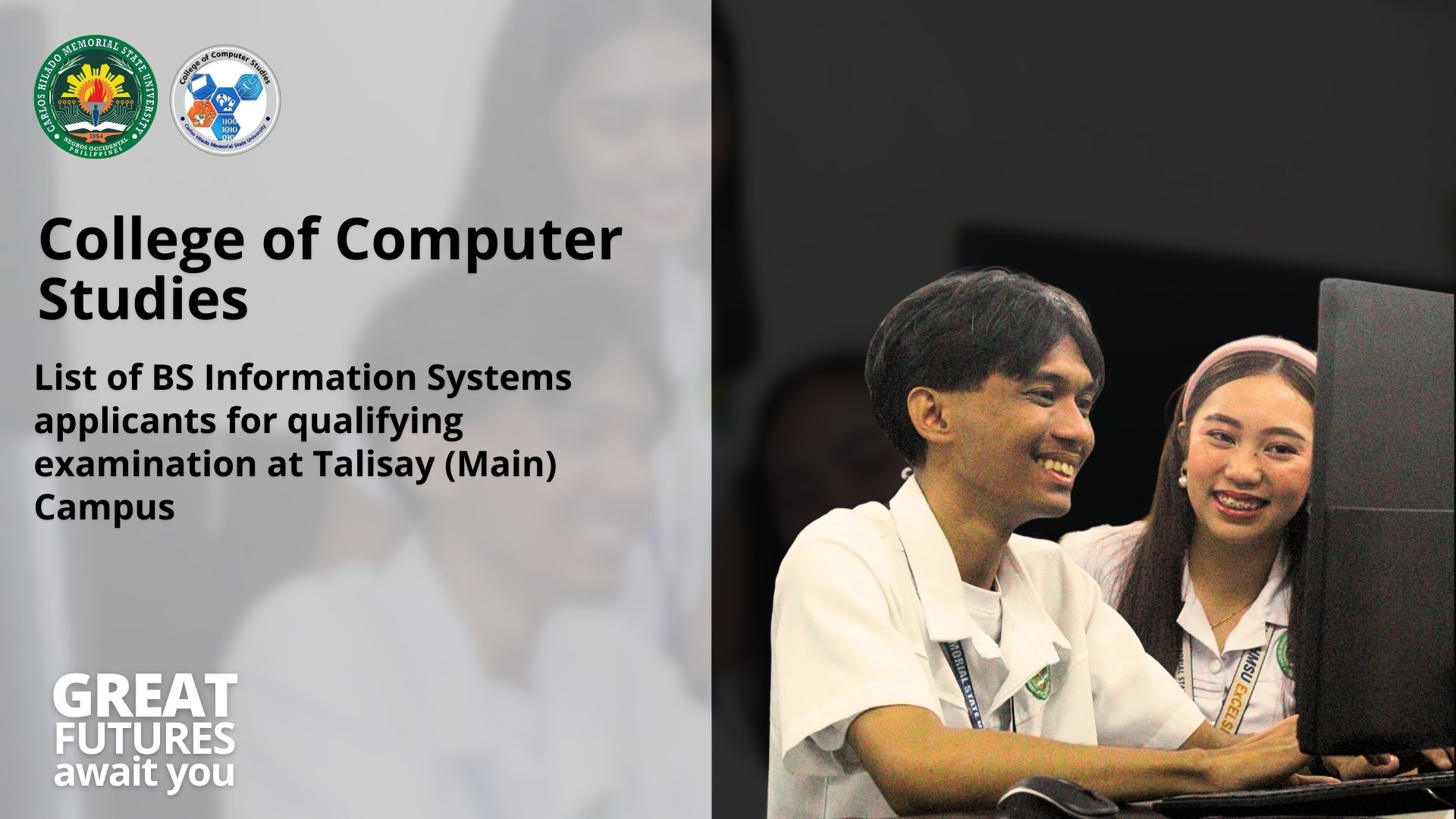 List of BS Information Systems applicants for qualifying examination at ...